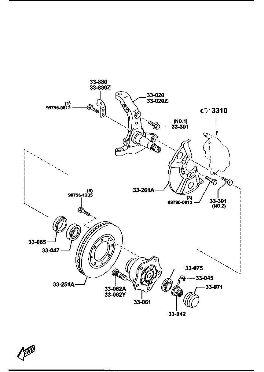 W628-33-021A Knuckle(R),Steering Mazda | YoshiParts