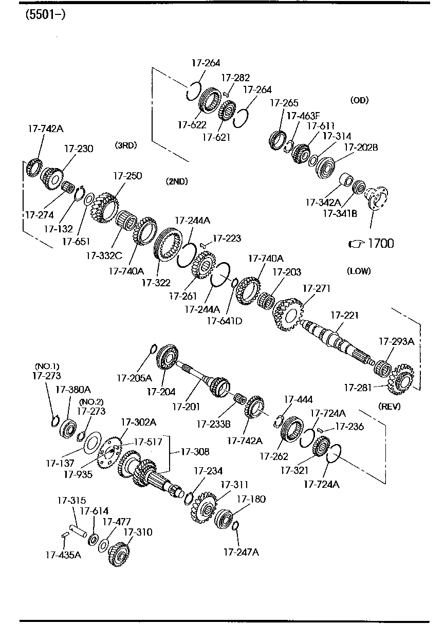 1K01-17-310 Gear,Reverse Idle Mazda | YoshiParts