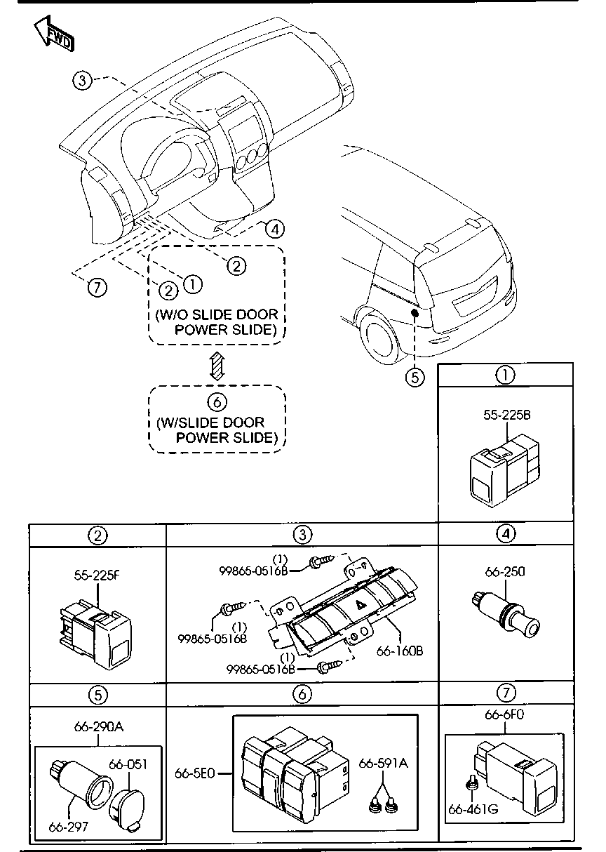 CD87-66-170C Switch,Cluster Mazda | YoshiParts