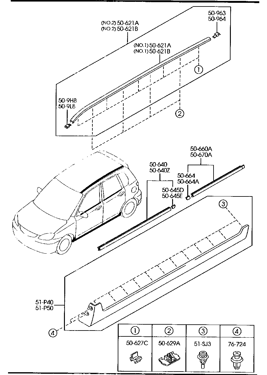 D350-50-640B Mould(R),Frt.belt. Mazda | YoshiParts