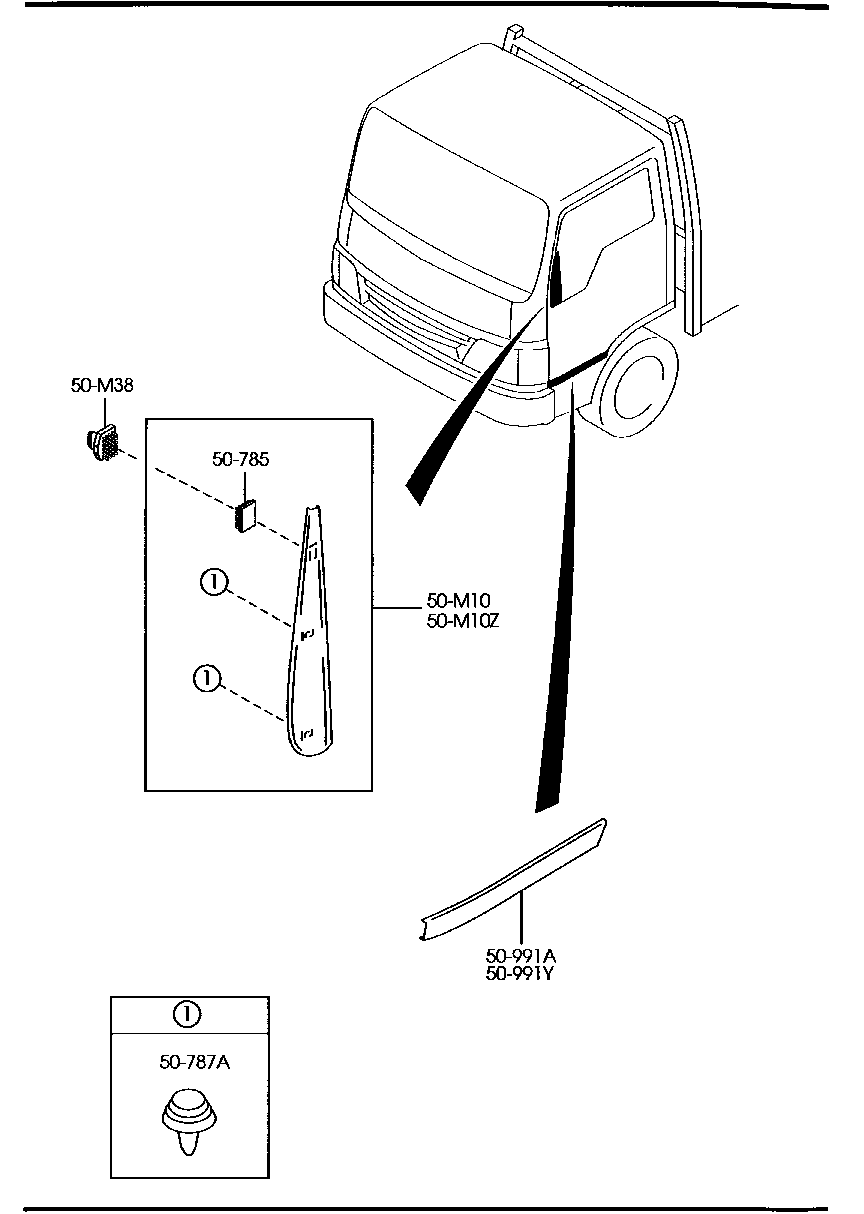 W610-50-M10B Garnish(R),Front Door Mazda | YoshiParts