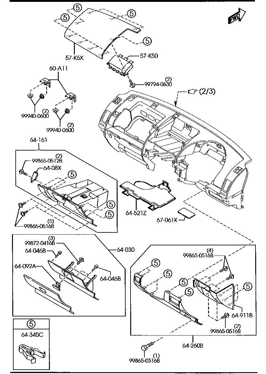 C235-64-951 Panel(R),Side-Inst. Panel Mazda | YoshiParts