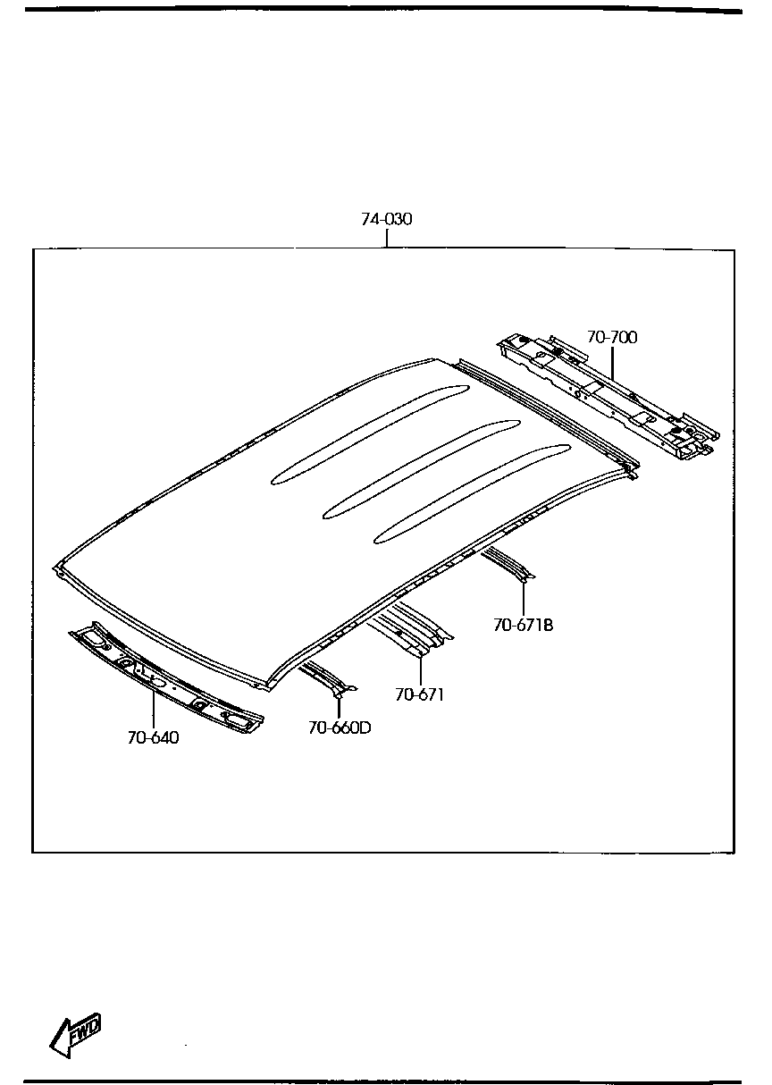 D3Y0-70-60XB Panel,Roof Mazda | YoshiParts