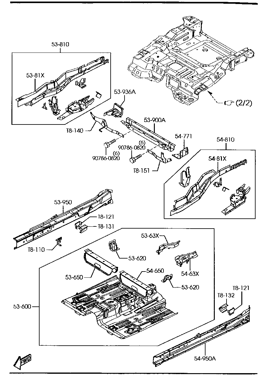 D433-53-600 Pan,Floor-Front Mazda | YoshiParts