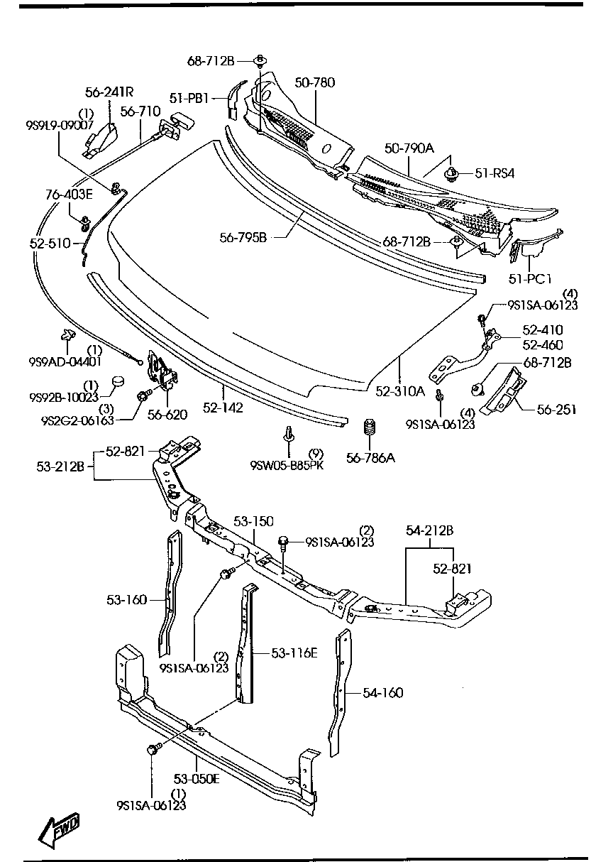 1A00-54-160 Panel(L),Shroud Mazda | YoshiParts