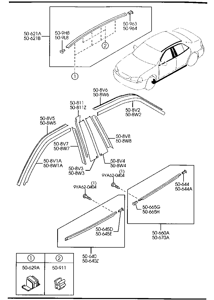 B25D-50-660D Mould(R),Rr.beltline Mazda | YoshiParts