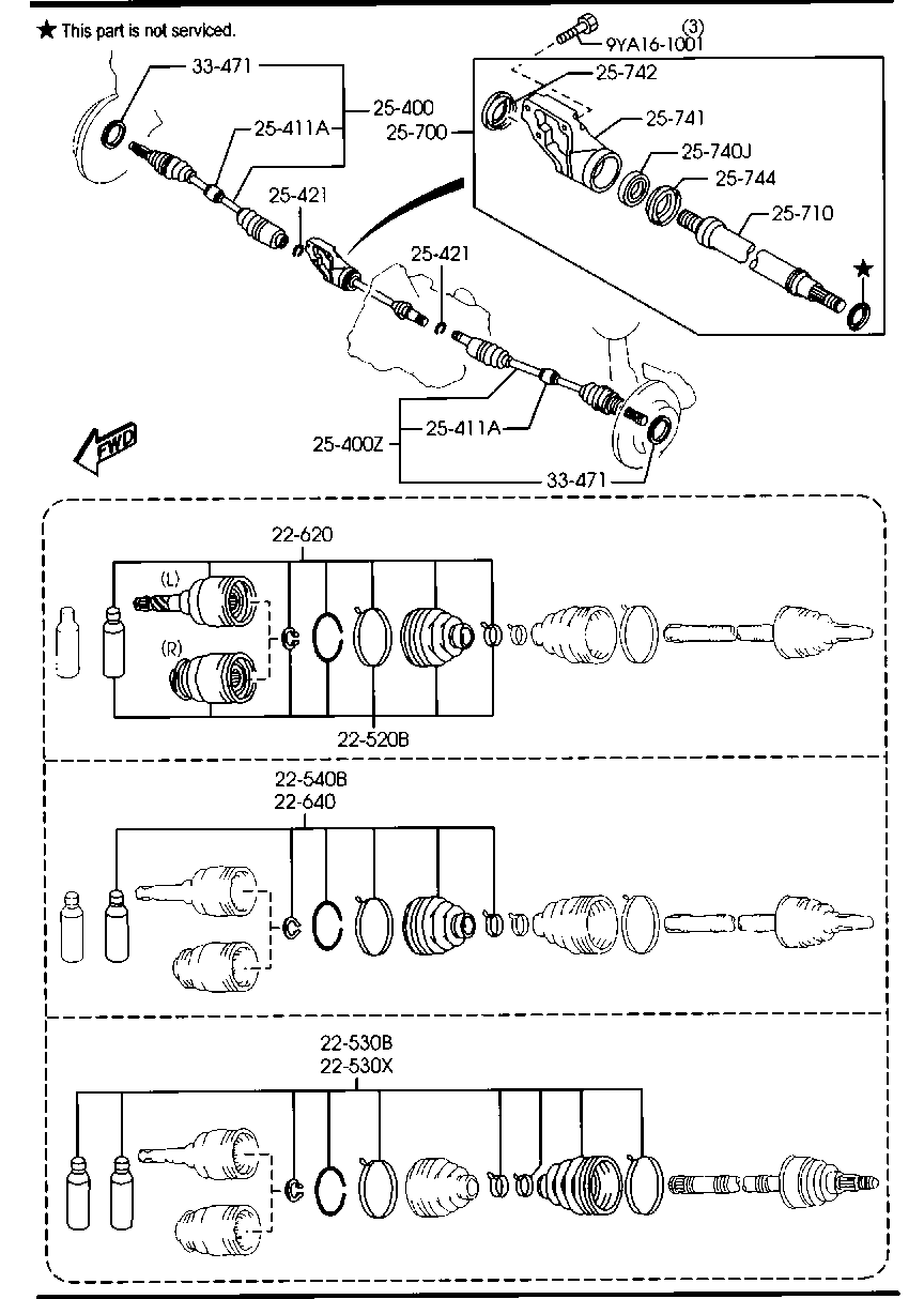 GD38-22-530B Boot Set,Outer Joint Mazda | YoshiParts