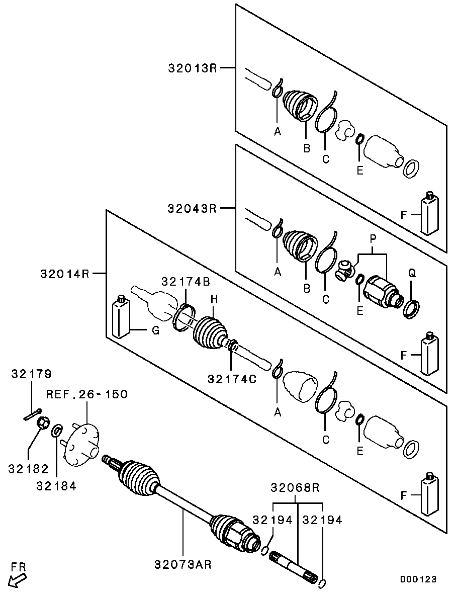 3815A462 Shaft Assy,Fr Axle Drive,Rh Mitsubishi | YoshiParts