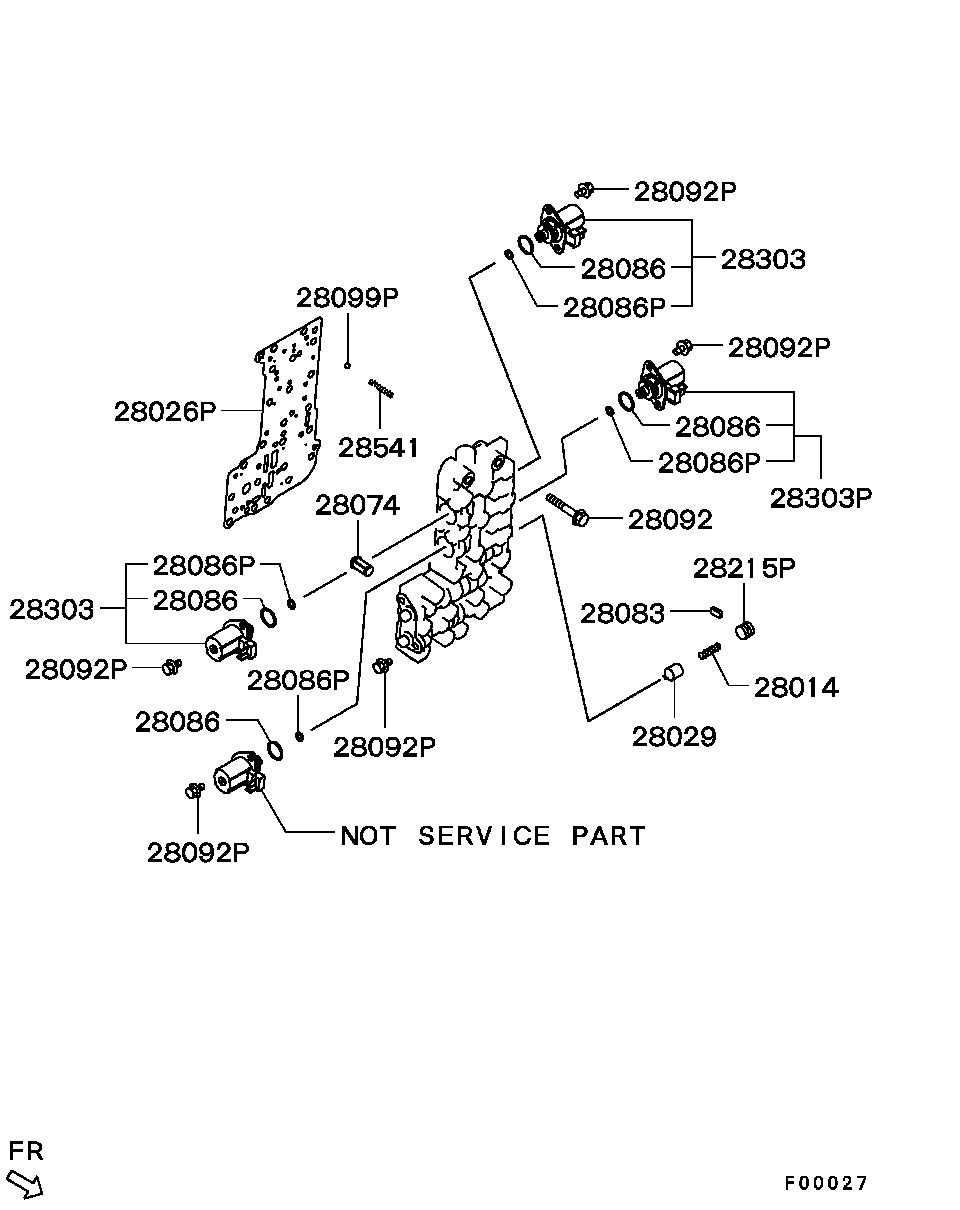 2801A001 Valve,A/T Valve Body Solenoid Mitsubishi | YoshiParts