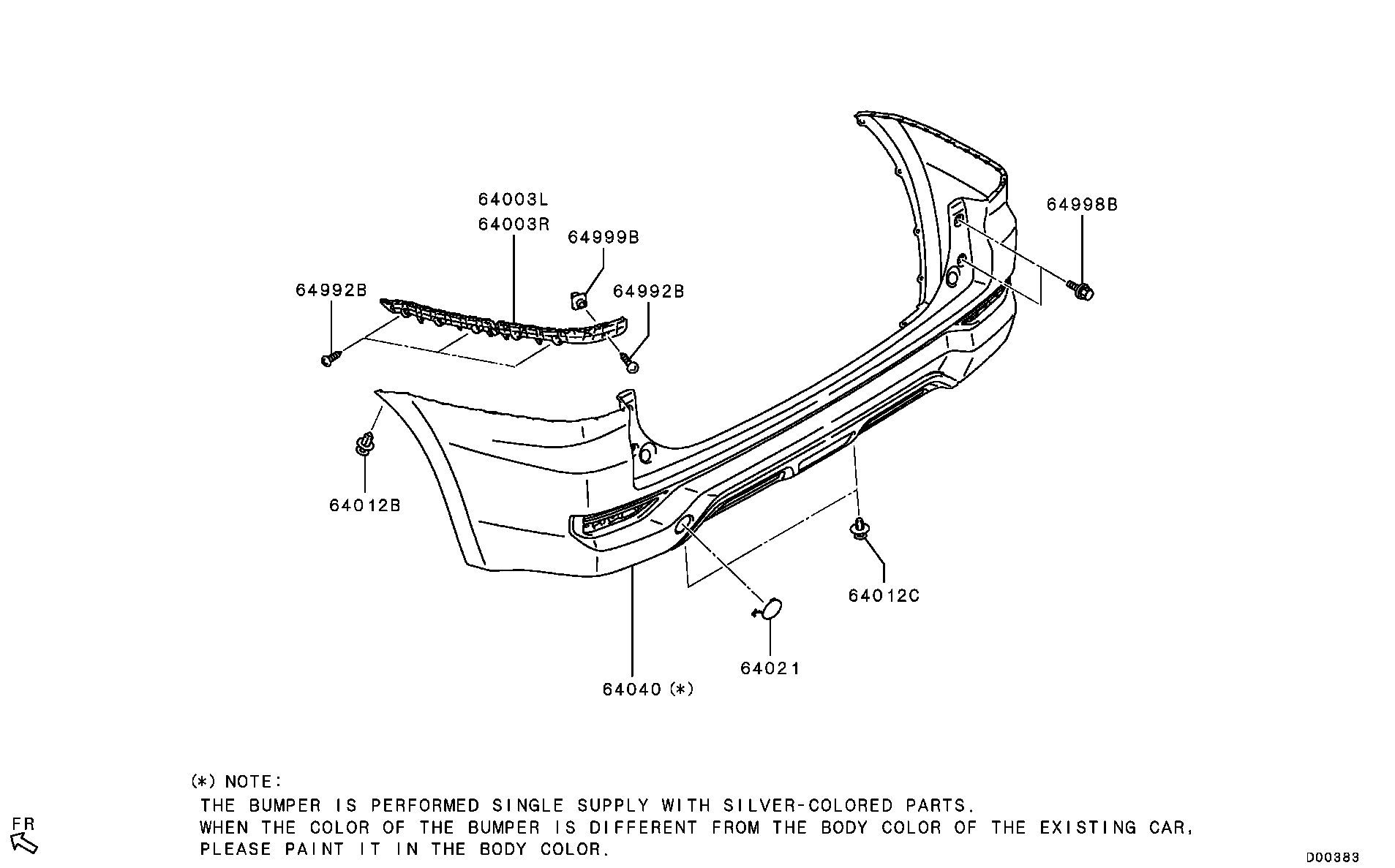 85023A010P Face,Rr Bumper Mitsubishi | YoshiParts