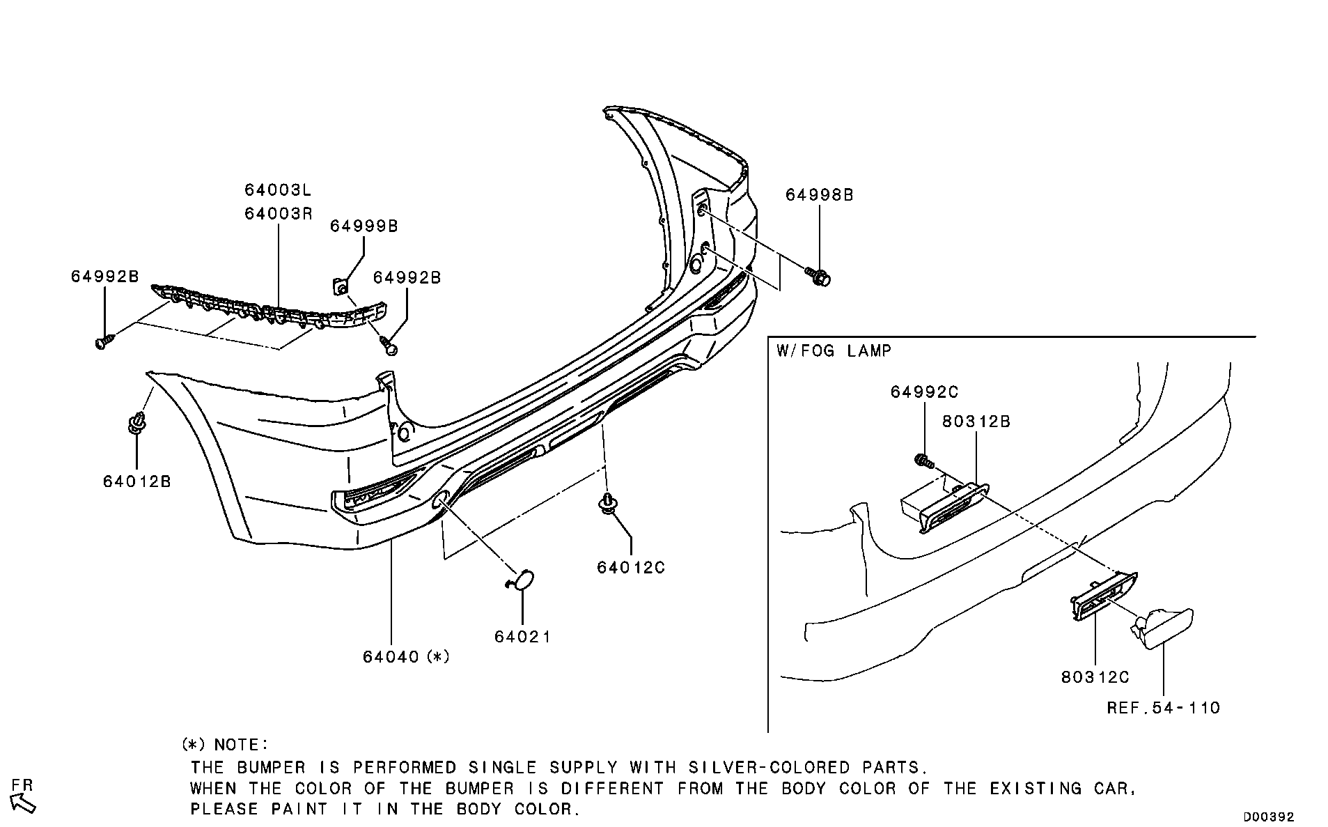 85023A010P Face,Rr Bumper Mitsubishi | YoshiParts
