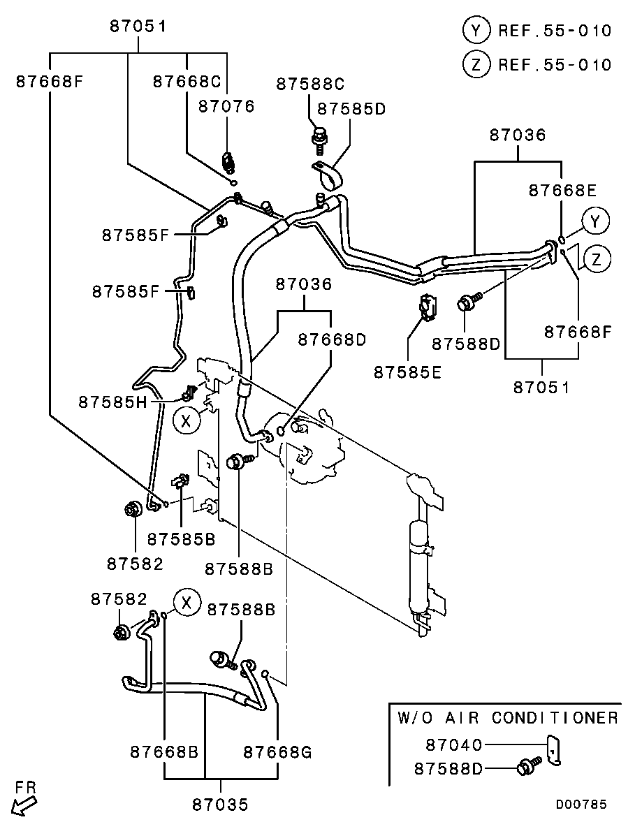 7815B251 Pipe,A/C Condenser Outlet Mitsubishi | YoshiParts