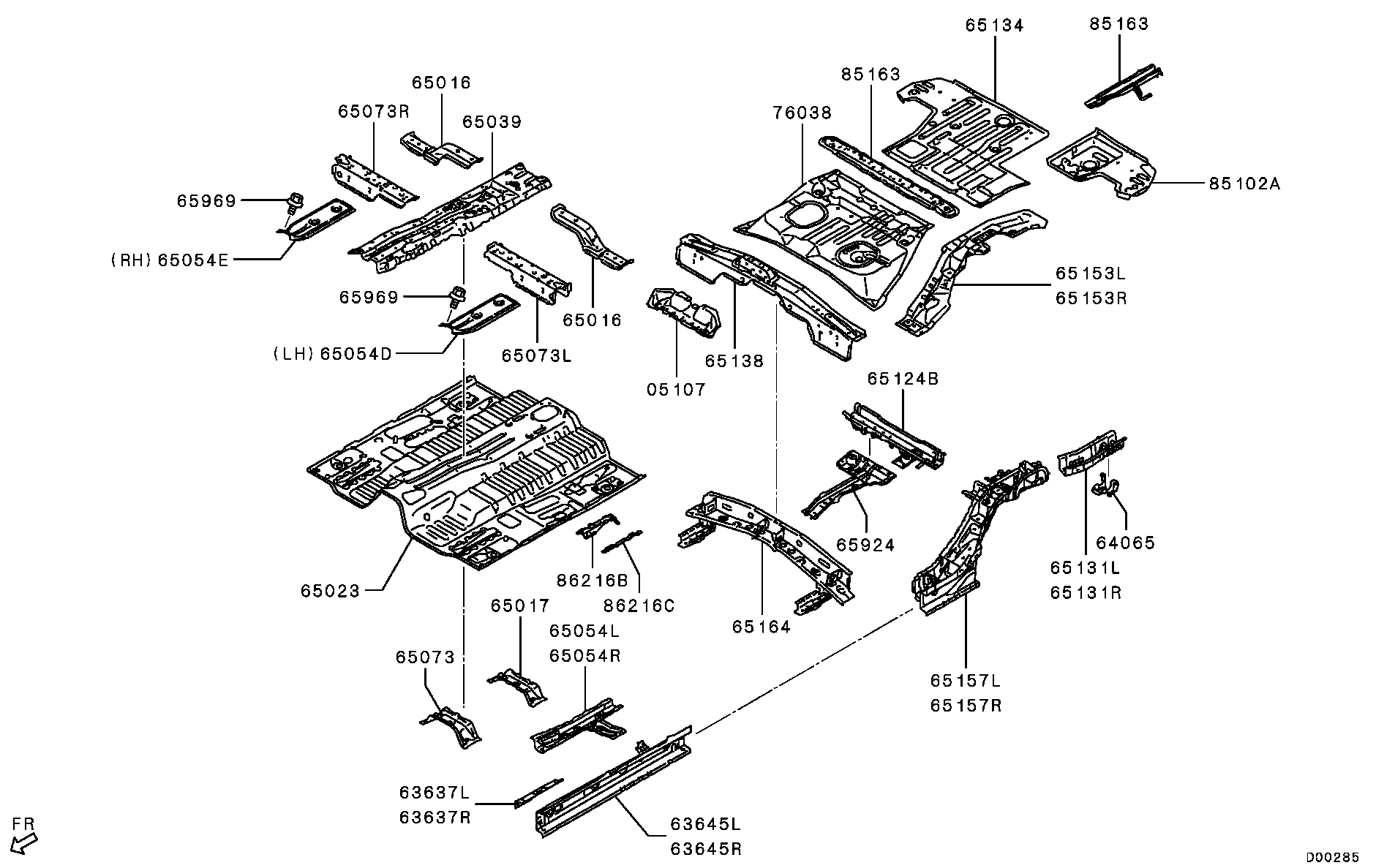 75523W040P Extension,Rr Floor Sidemember,Lh Mitsubishi | YoshiParts