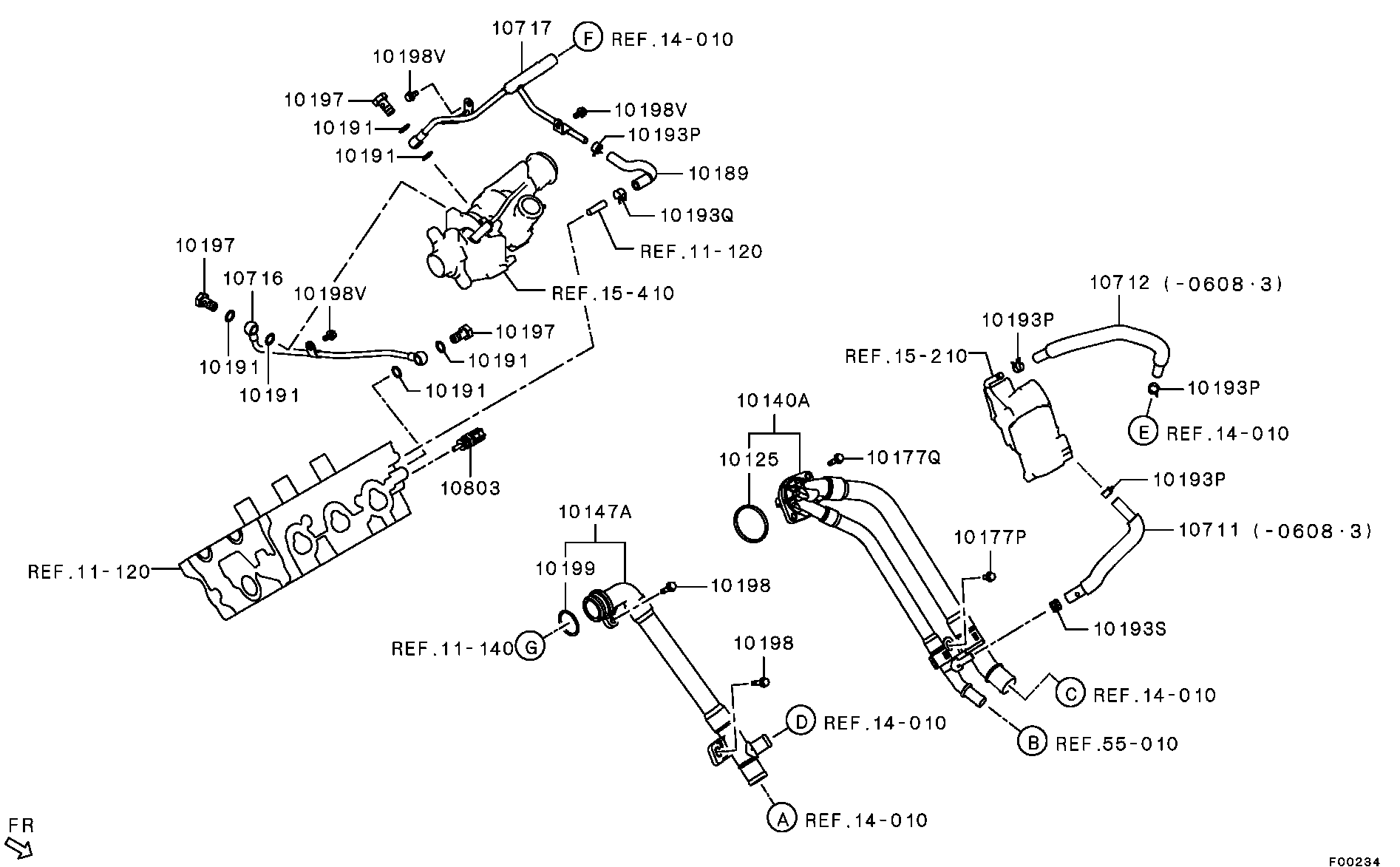 1305A082 Thermostat & Pipe Assy Mitsubishi | YoshiParts