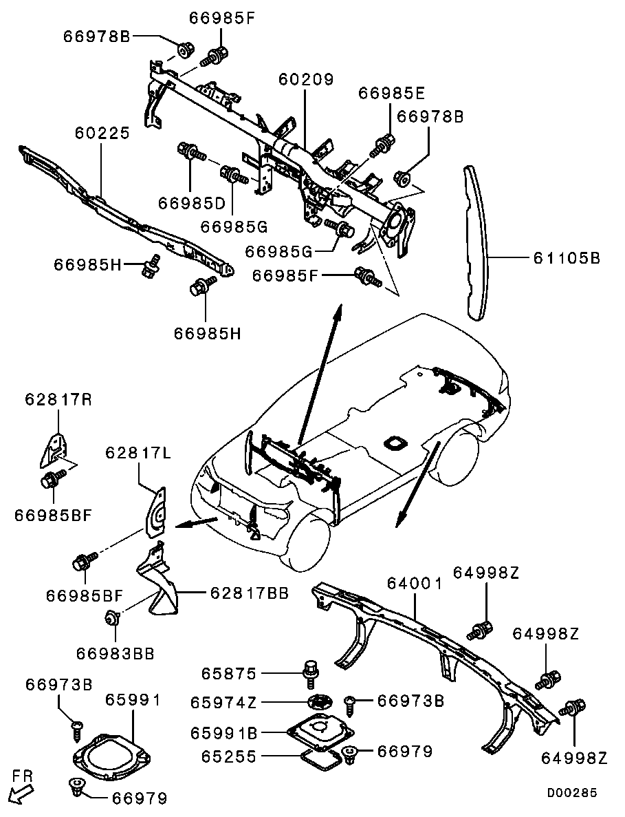 6410A809 Reinforcement,Rr Bumper Mitsubishi | YoshiParts