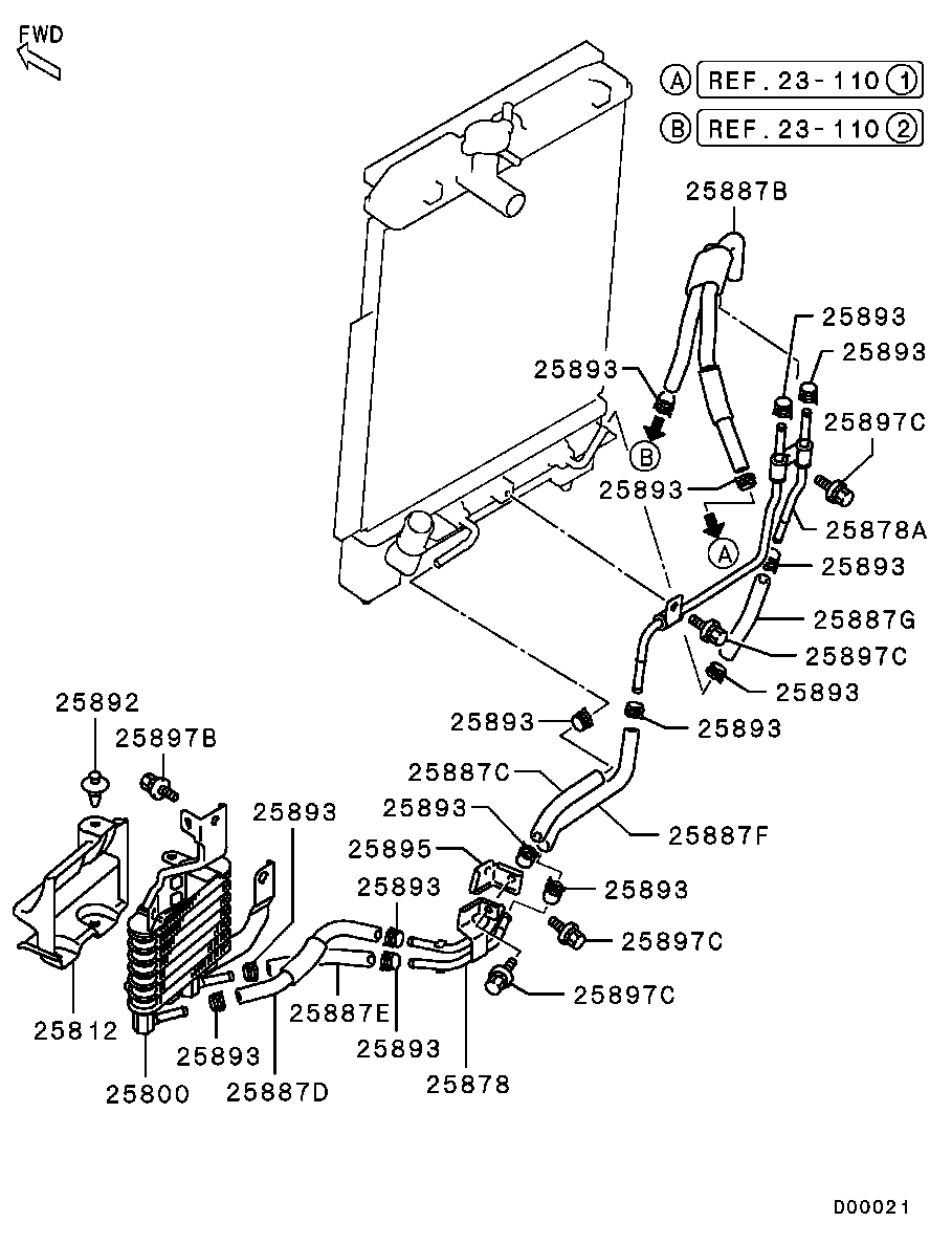 MN114165 Tube,T/M Oil Cooler Mitsubishi | YoshiParts