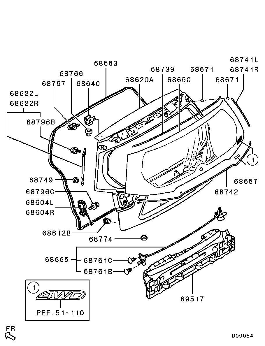 5805A047 Dam,Tailgate Side,Lh Mitsubishi | YoshiParts