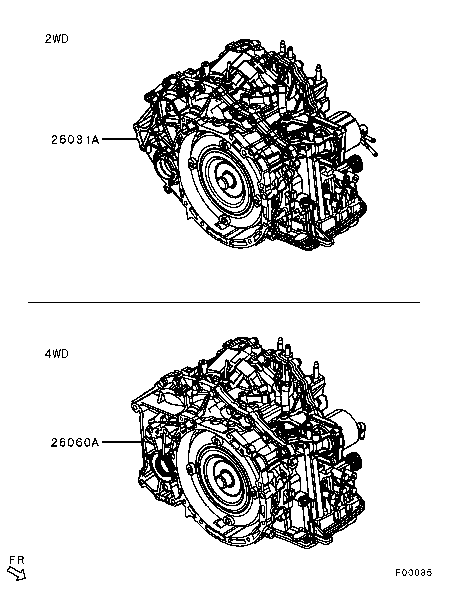 2700A406 Torque Converter & Automatic Transaxle Sub Assy Mitsubishi ...