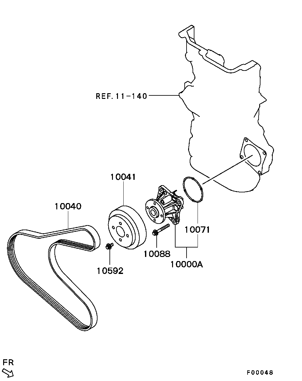 MN143664 Water Pump Assy Mitsubishi | YoshiParts