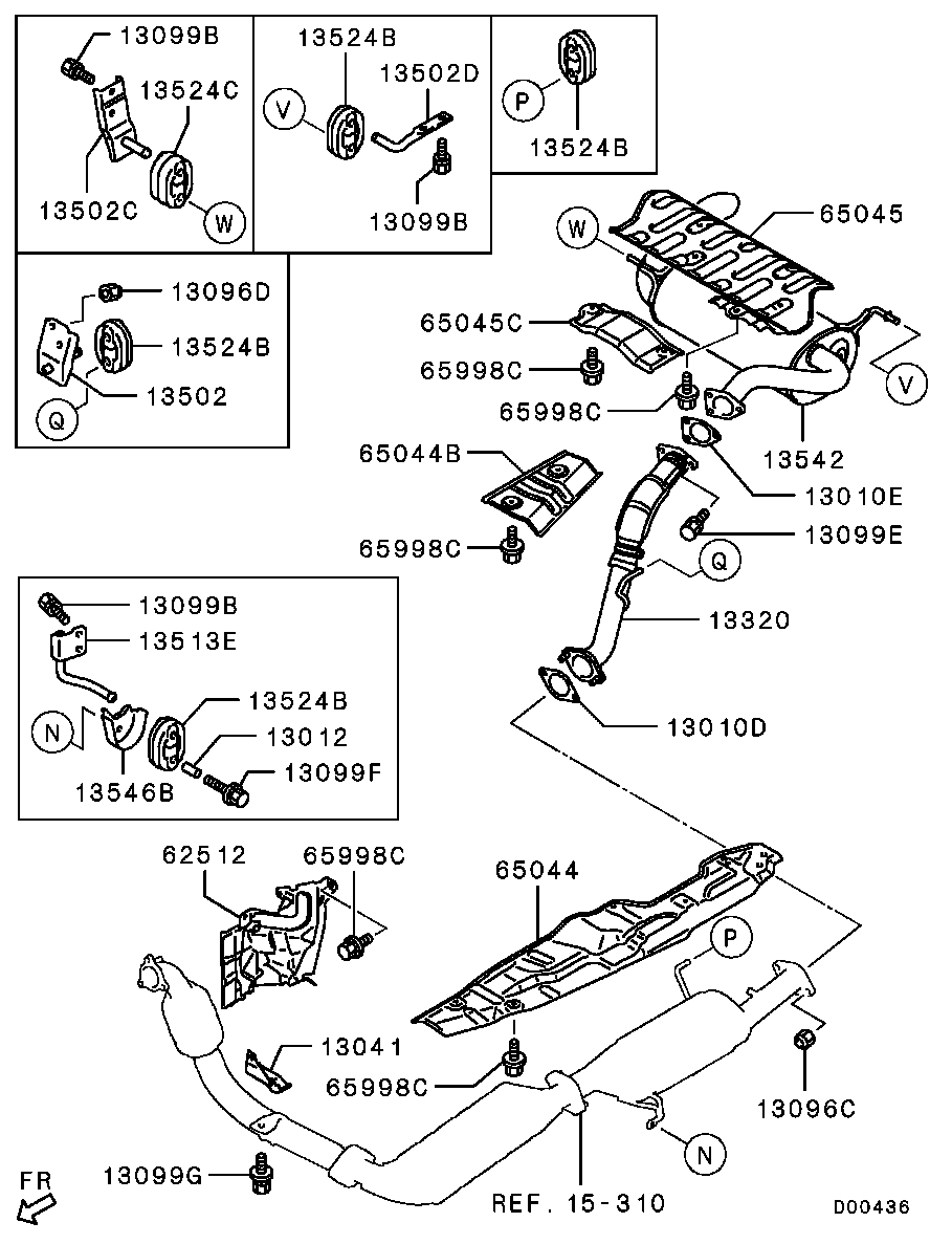 1570A650 Pipe,Exhaust,Ctr Mitsubishi | YoshiParts