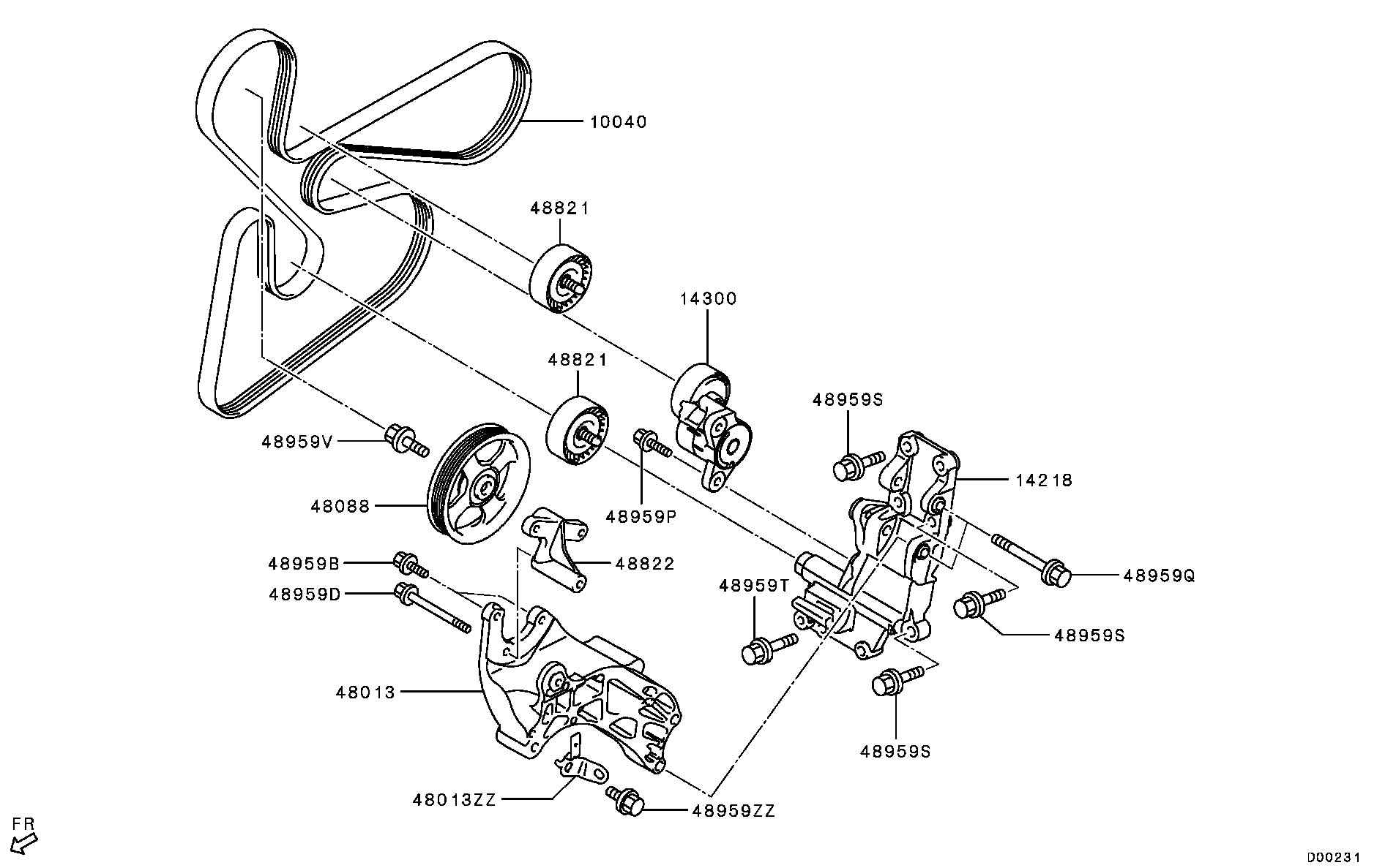 1345A060 Tensioner,Alternator Drive Belt Auto Mitsubishi | YoshiParts