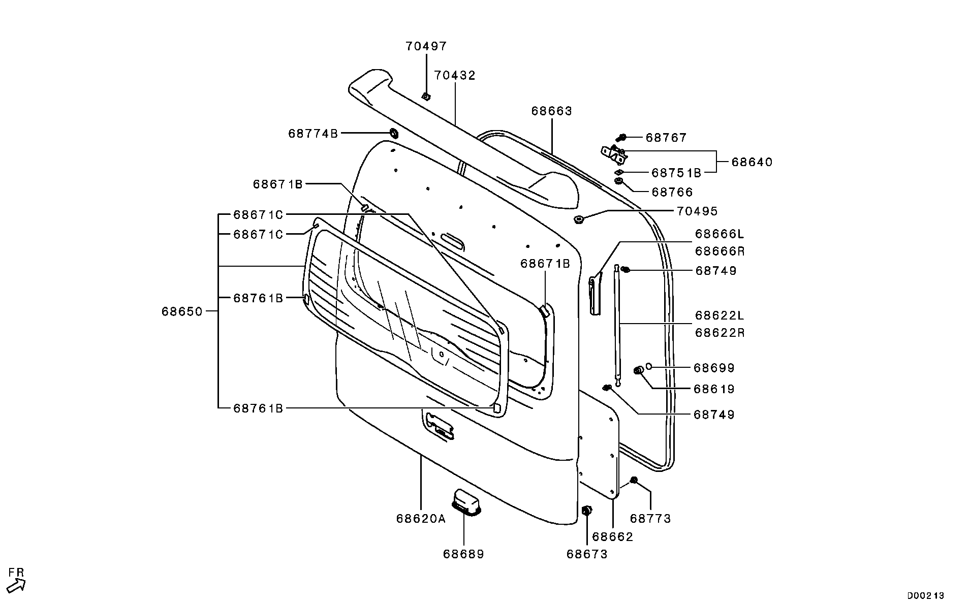 MQ509193 Glass,Tailgate Window Mitsubishi | YoshiParts