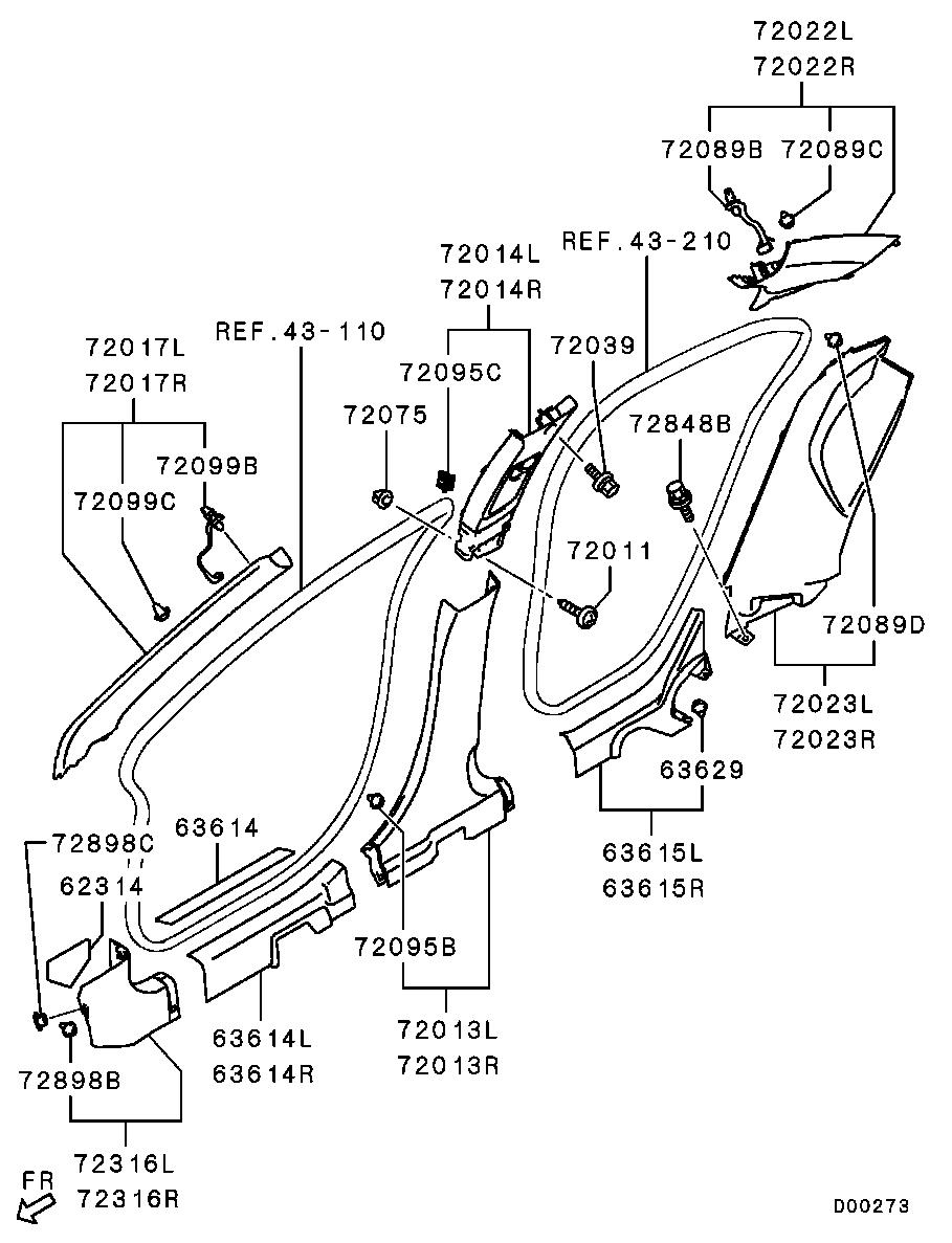 7212A080XA Trim,Rr Pillar,Lwr Rh Mitsubishi | YoshiParts