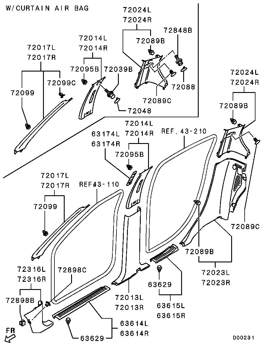 MN123873HA Trim,Rr Pillar,Upr Lh Mitsubishi | YoshiParts