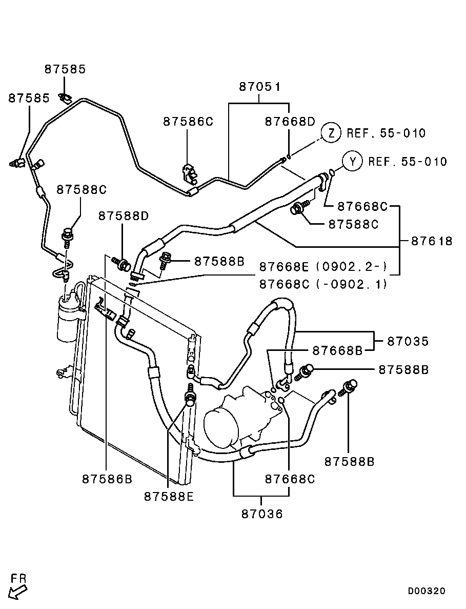 7815A432 Pipe,A/C Condenser Outlet Mitsubishi | YoshiParts