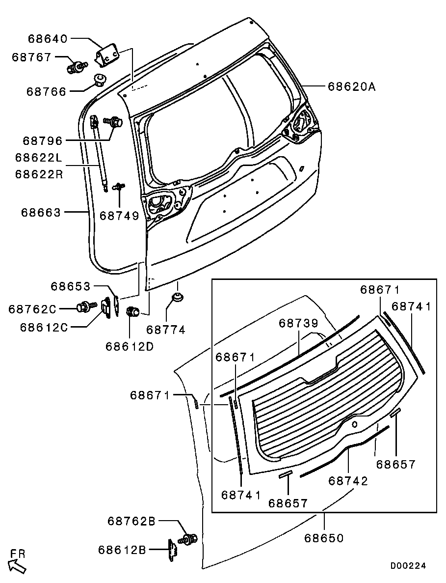 5801A680 Panel Assy,Tailgate Mitsubishi | YoshiParts