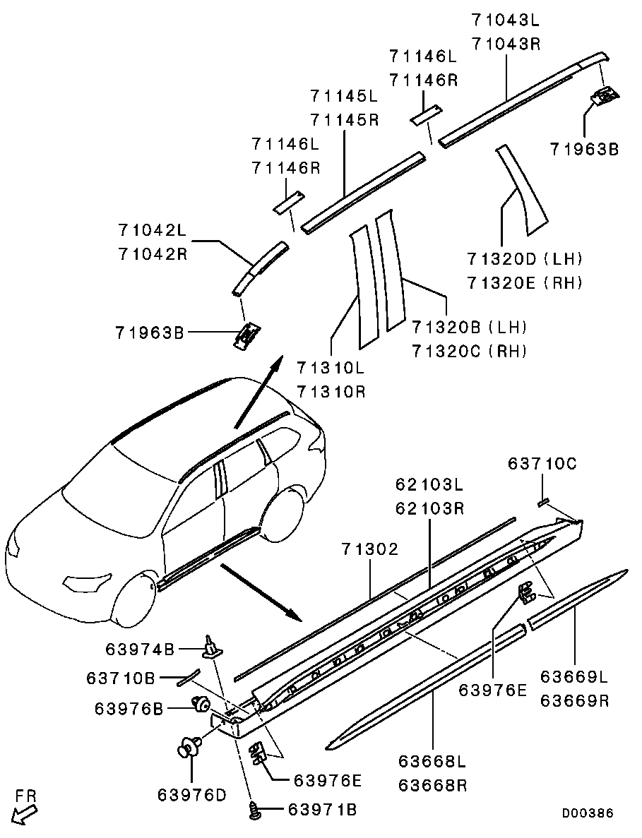 6512A750 Garnish,Side Sill,Fr Rh Mitsubishi | YoshiParts