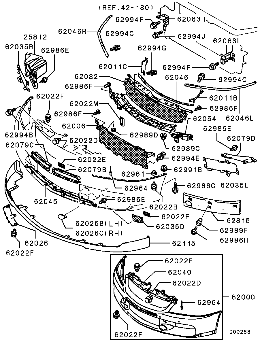 MR574318 Support,Fr Bumper,Upr Mitsubishi | YoshiParts