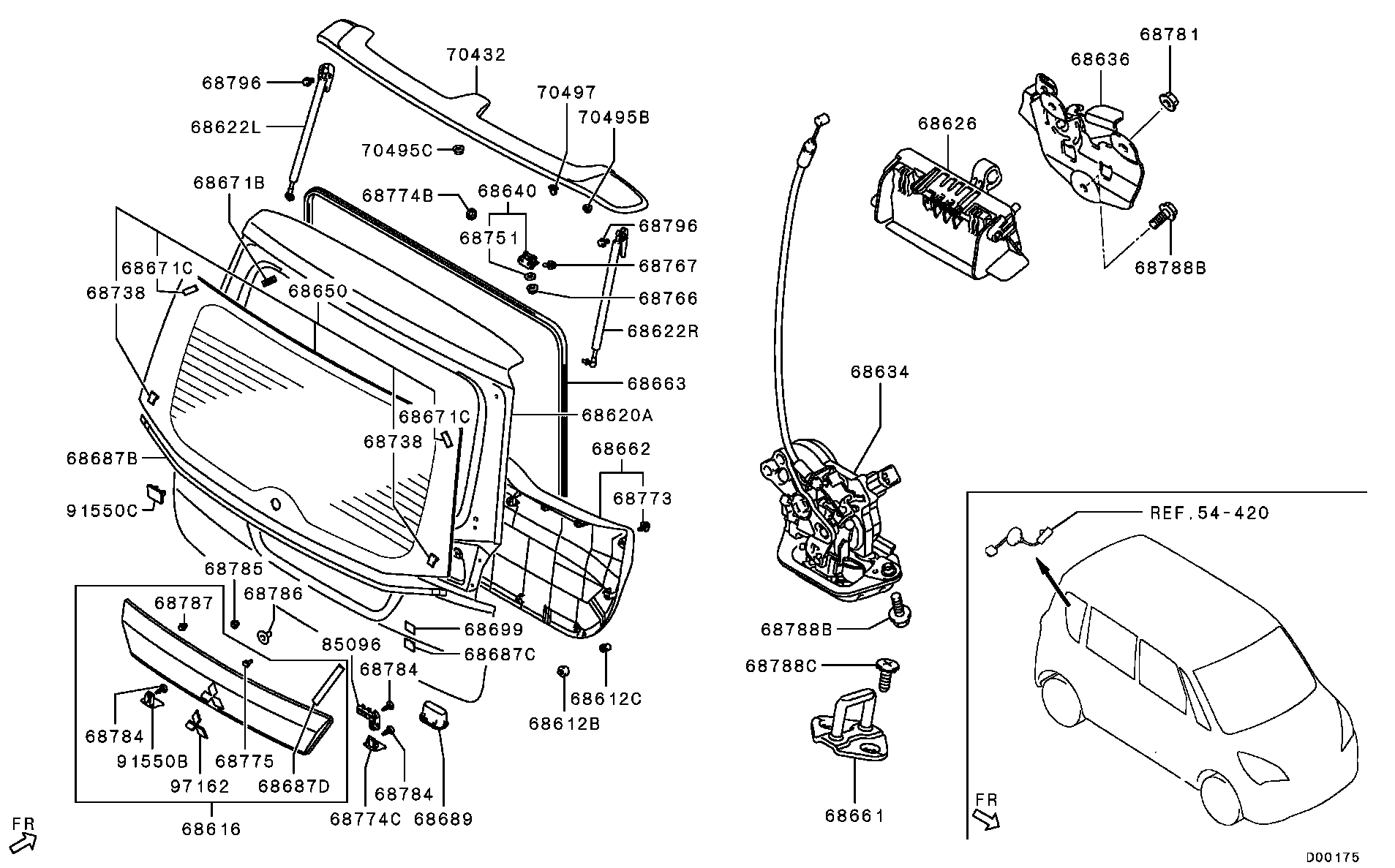 MQ501361 Panel Assy,Tailgate Mitsubishi | YoshiParts