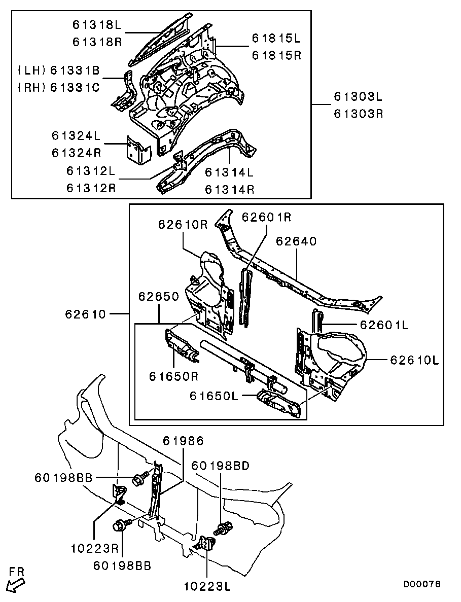 5256A415 Crossmember,Fr End Structure,Lh Mitsubishi | YoshiParts