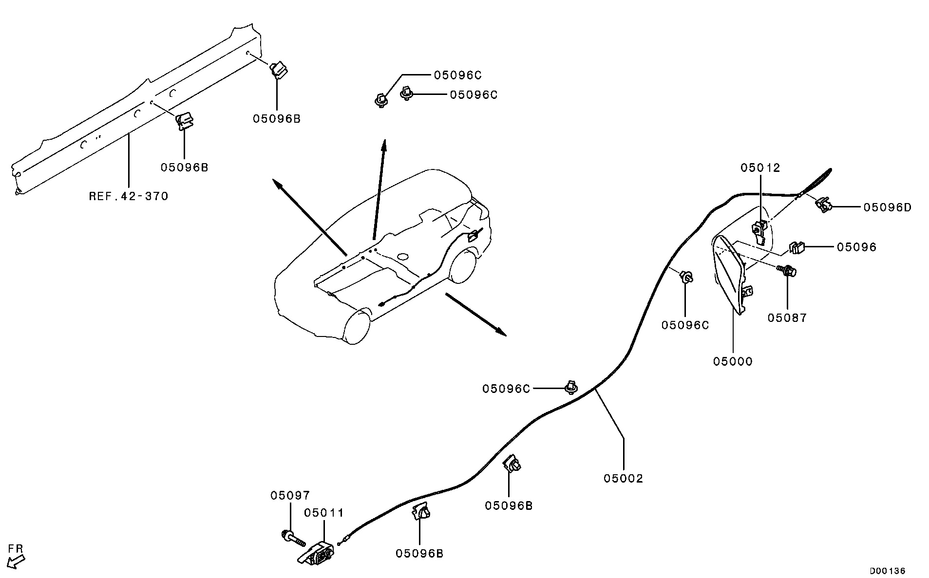 5943A281 Cable,Fuel Filler Lid Lock Release Mitsubishi | YoshiParts