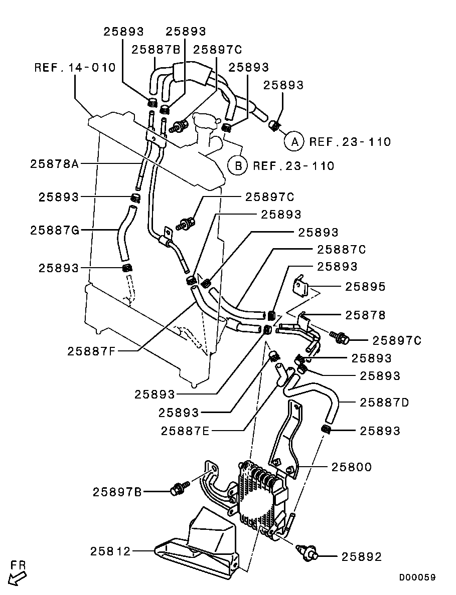2922A582 Hose,T/M Oil Cooler Line Mitsubishi | YoshiParts