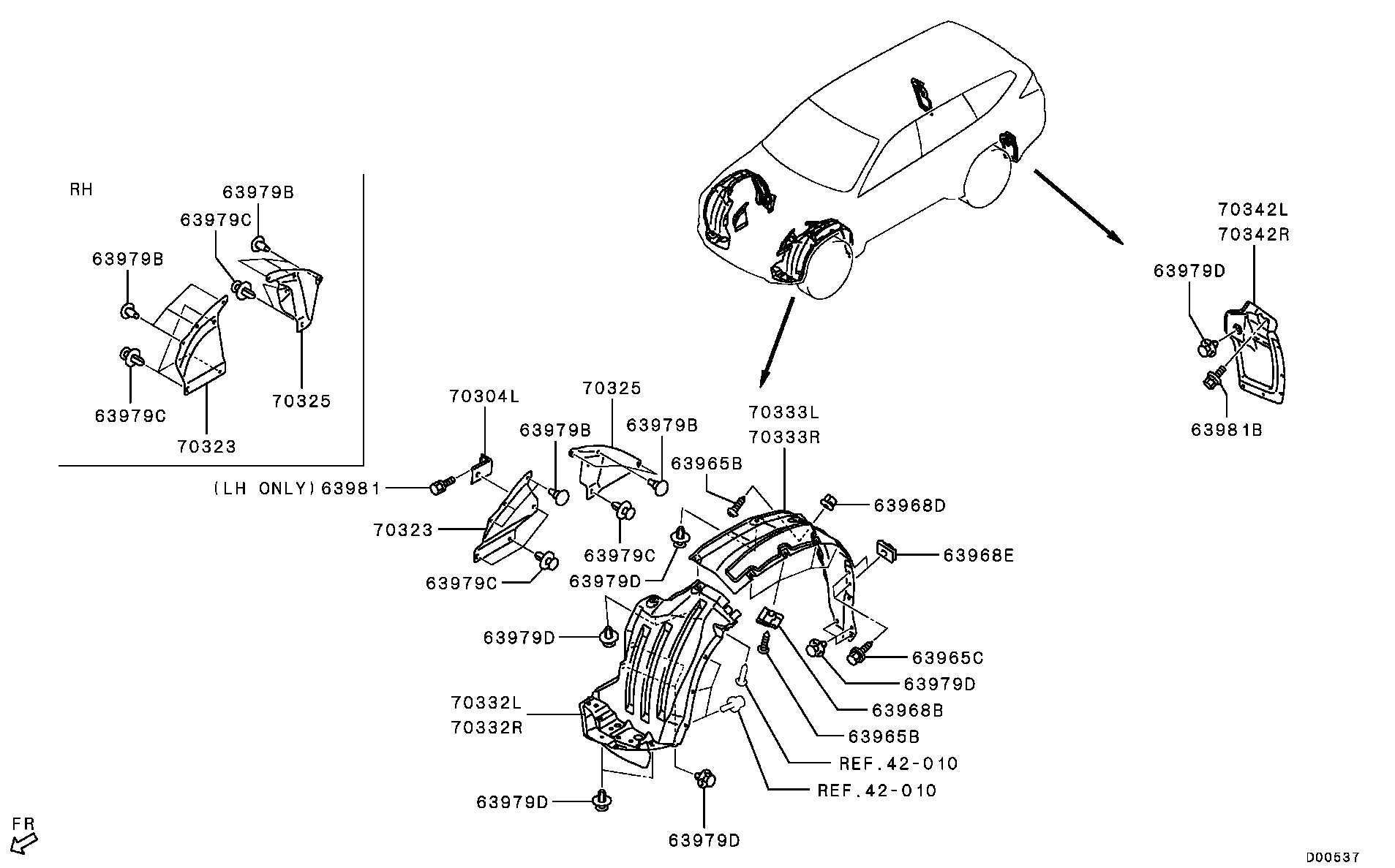 5370C283 Shield,Fr Wheelhouse Splash,Rr Lh Mitsubishi | YoshiParts