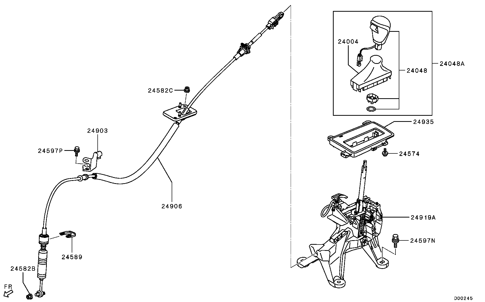 2400A584 Lever Assy,A/T Shift Mitsubishi | YoshiParts