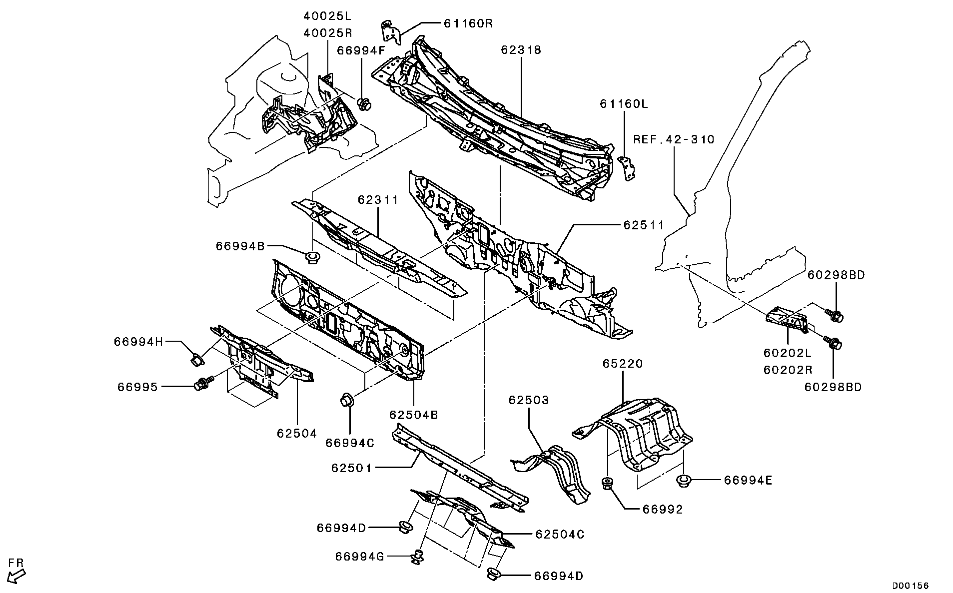 5240B360 Crossmember,Dash Panel,Lwr Mitsubishi | YoshiParts