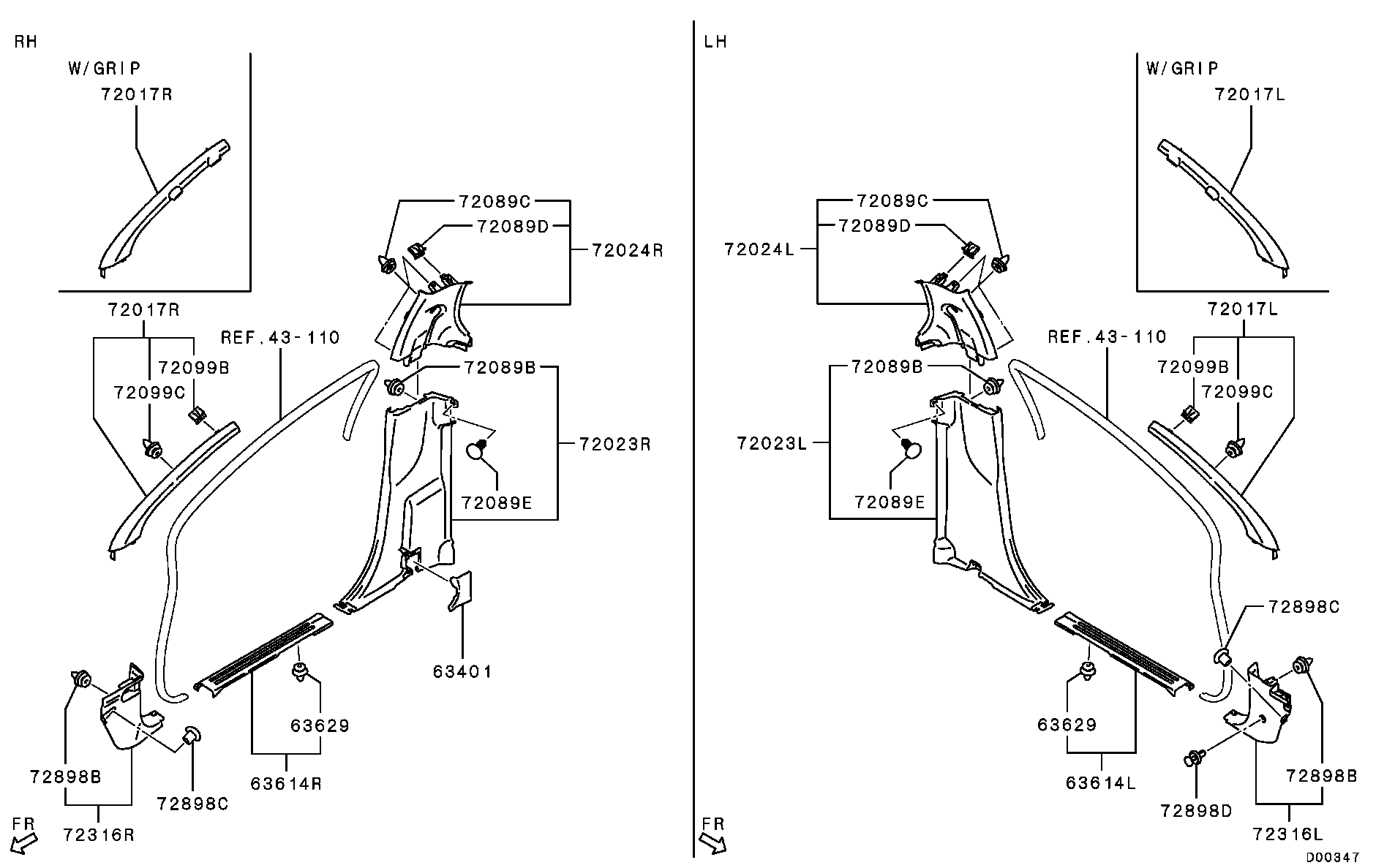 7210A358HA Trim,Fr Pillar,Rh Mitsubishi | YoshiParts