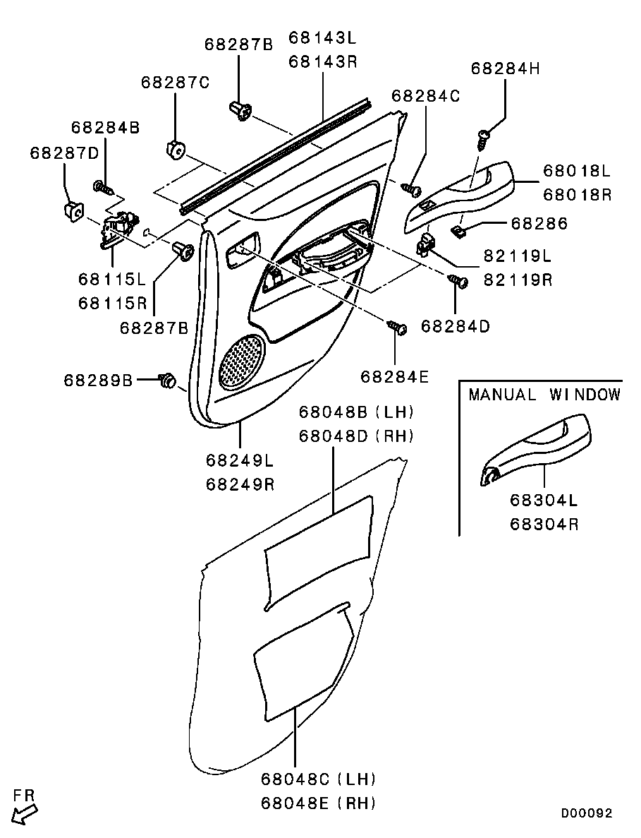 5716A614XA Handle,Fr Door Inside,Rh Mitsubishi | YoshiParts