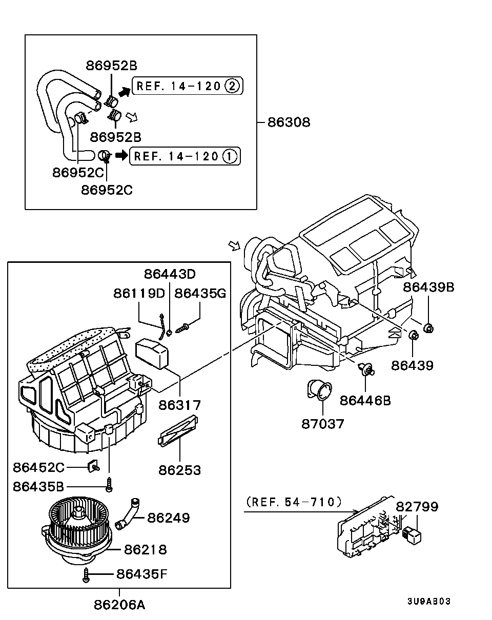 MR958181 Fan & Motor Kit,Heater Mitsubishi | YoshiParts