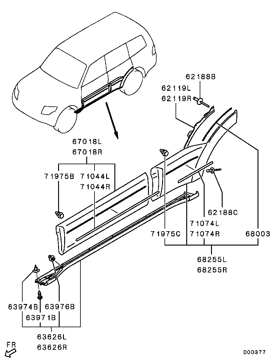 5757A026YA Garnish,Rr Door,Rh Mitsubishi | YoshiParts