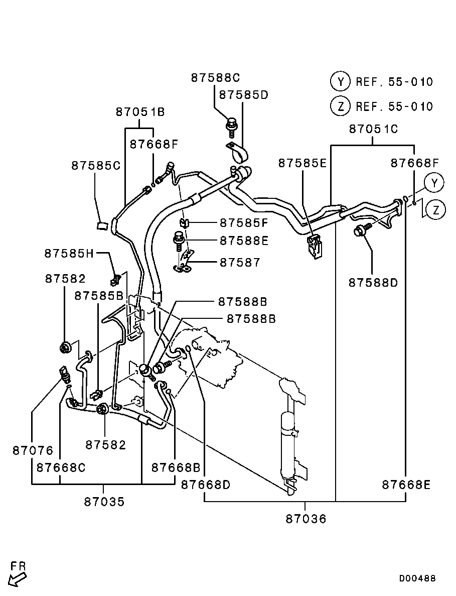 7815A736 Hose,A/C Compressor Discharge Mitsubishi | YoshiParts