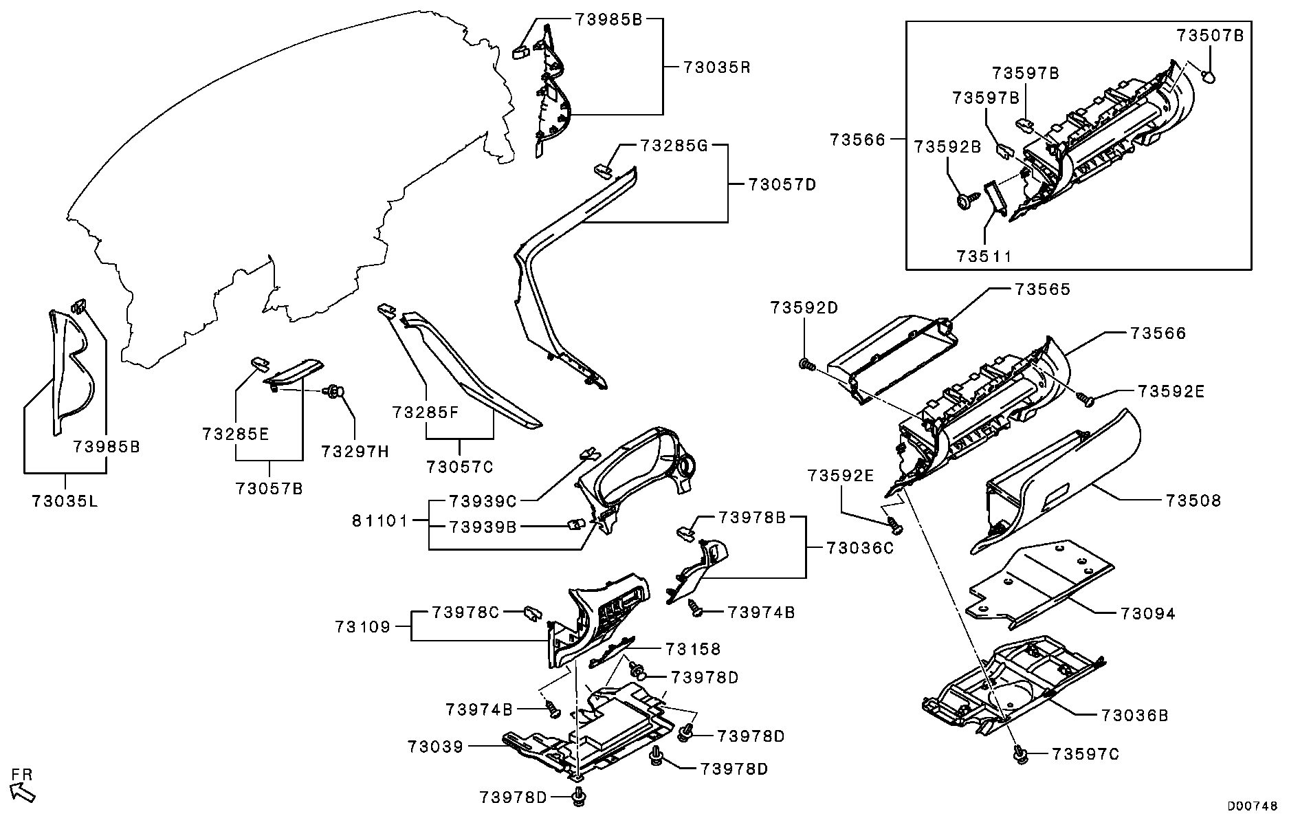 68920W050P Cover,Instrument Panel,Lwr Mitsubishi | YoshiParts