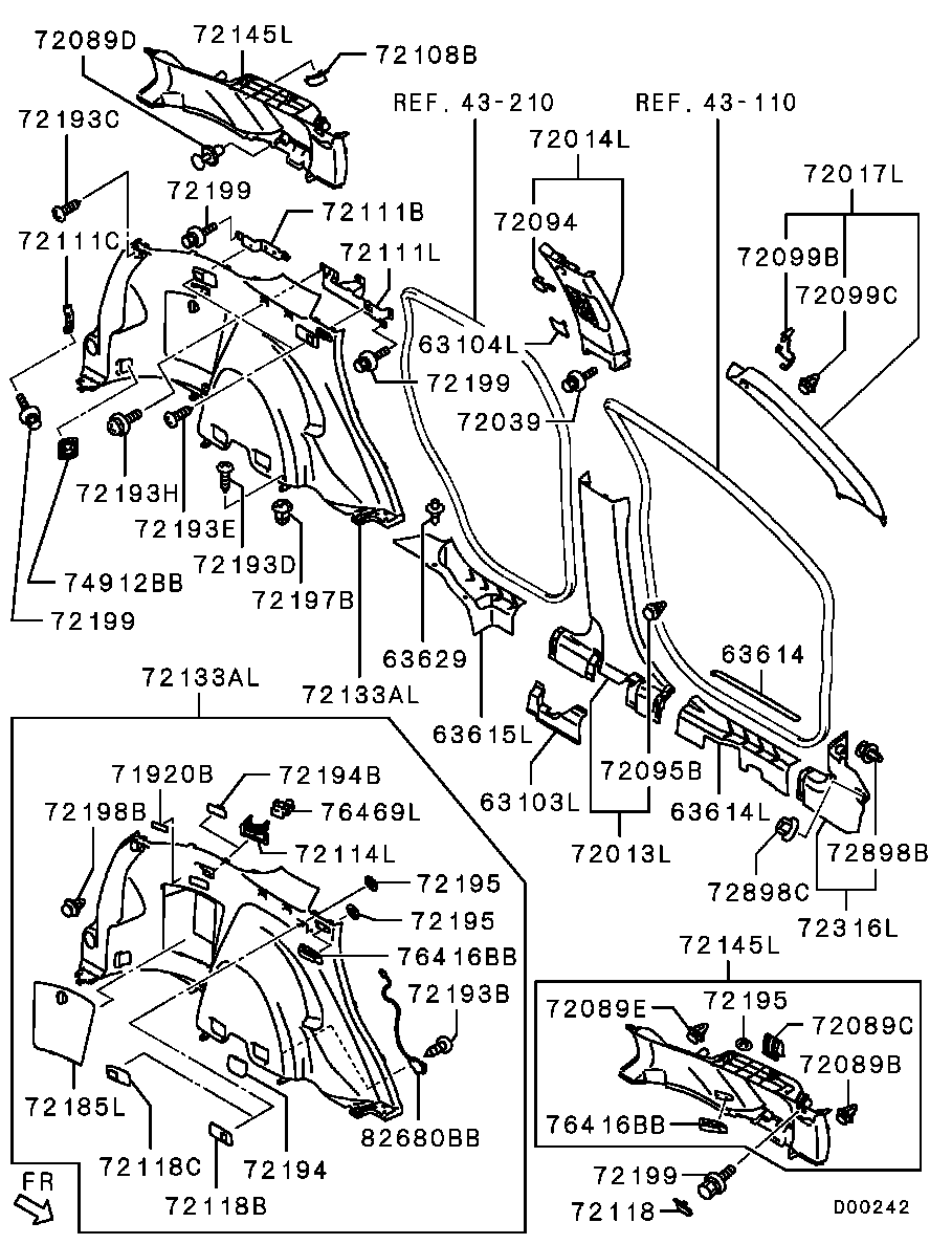 7230A077XA Trim Assy,Qtr,Lwr Lh Mitsubishi | YoshiParts
