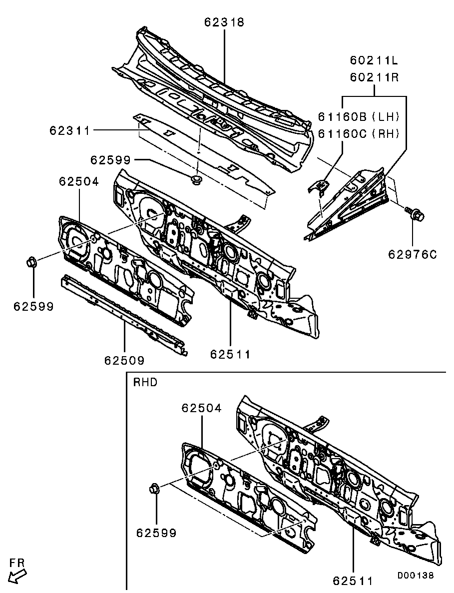 5230D250 Insulator,Cowl Top Mitsubishi | YoshiParts