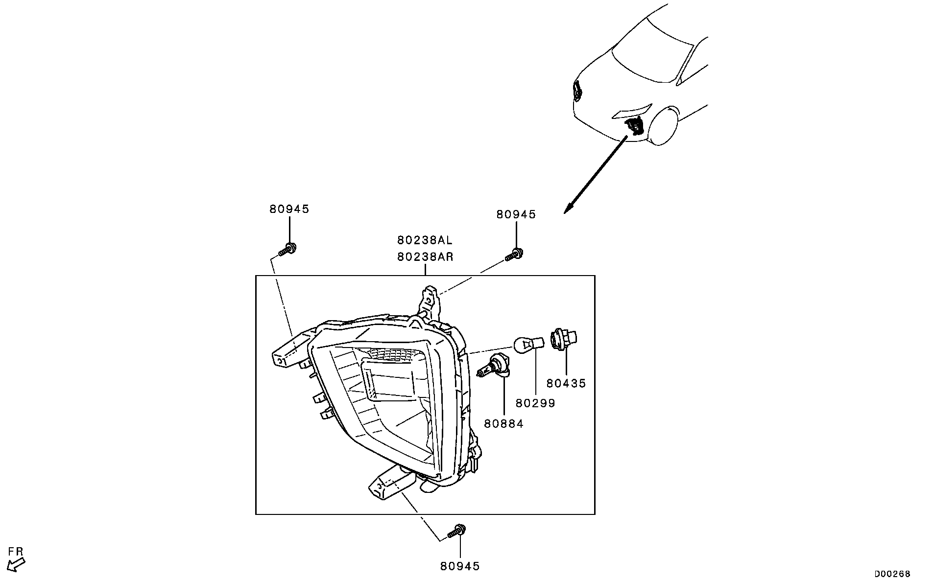 8315A032 Lamp Assy,Turn Signal & Fog,Fr Rh Mitsubishi | YoshiParts