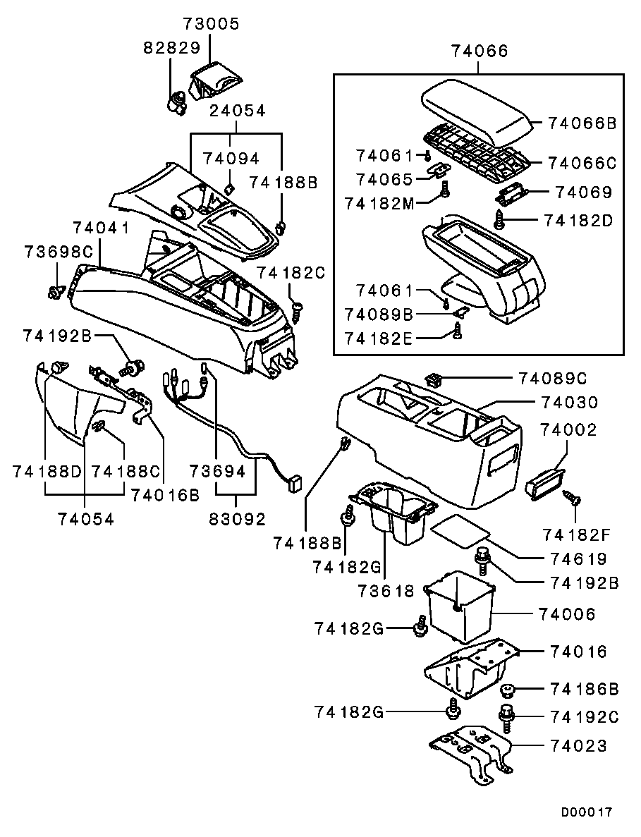 MR637461 Lid,Floor Console Mitsubishi | YoshiParts