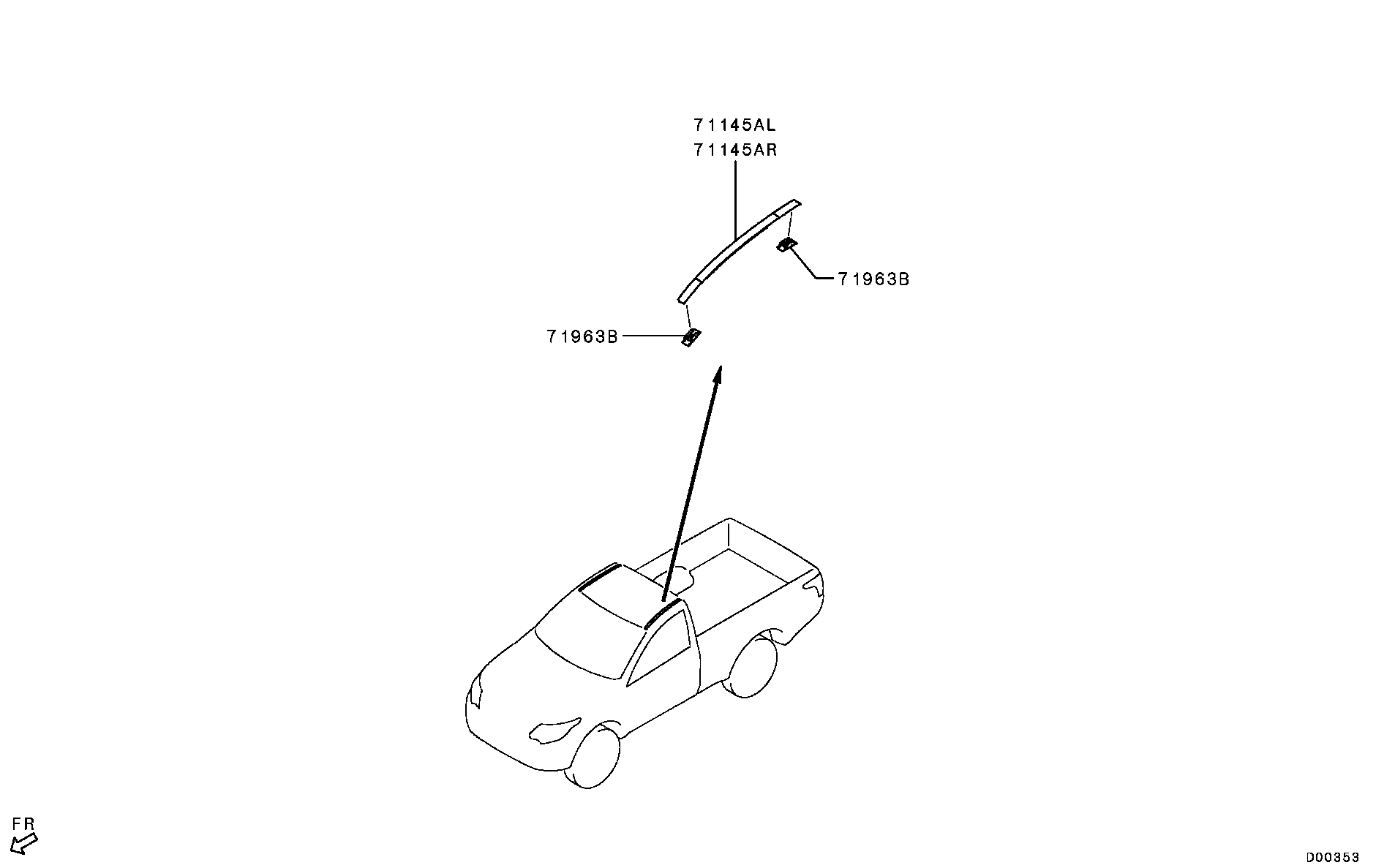 7400A425 Moulding Assy,Drip,Lh Mitsubishi | YoshiParts